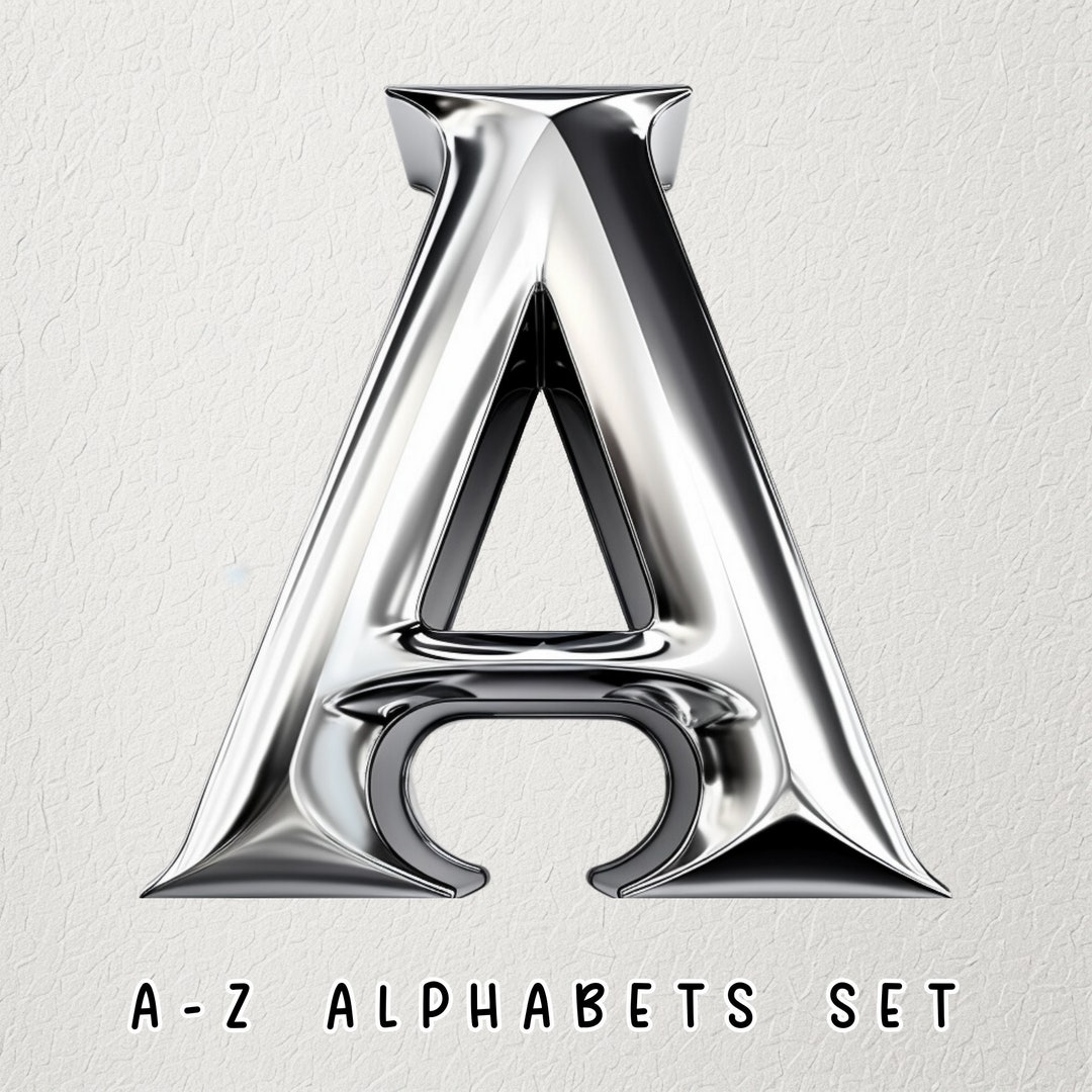 Silver Metallic Balloon Alphabet Set (PNG Digital Download) - Etsy