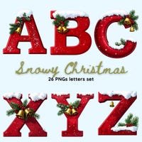 Winter Alphabet Clipart | Snow Font With Animals (PNG, SVG, EPS) - Etsy ...