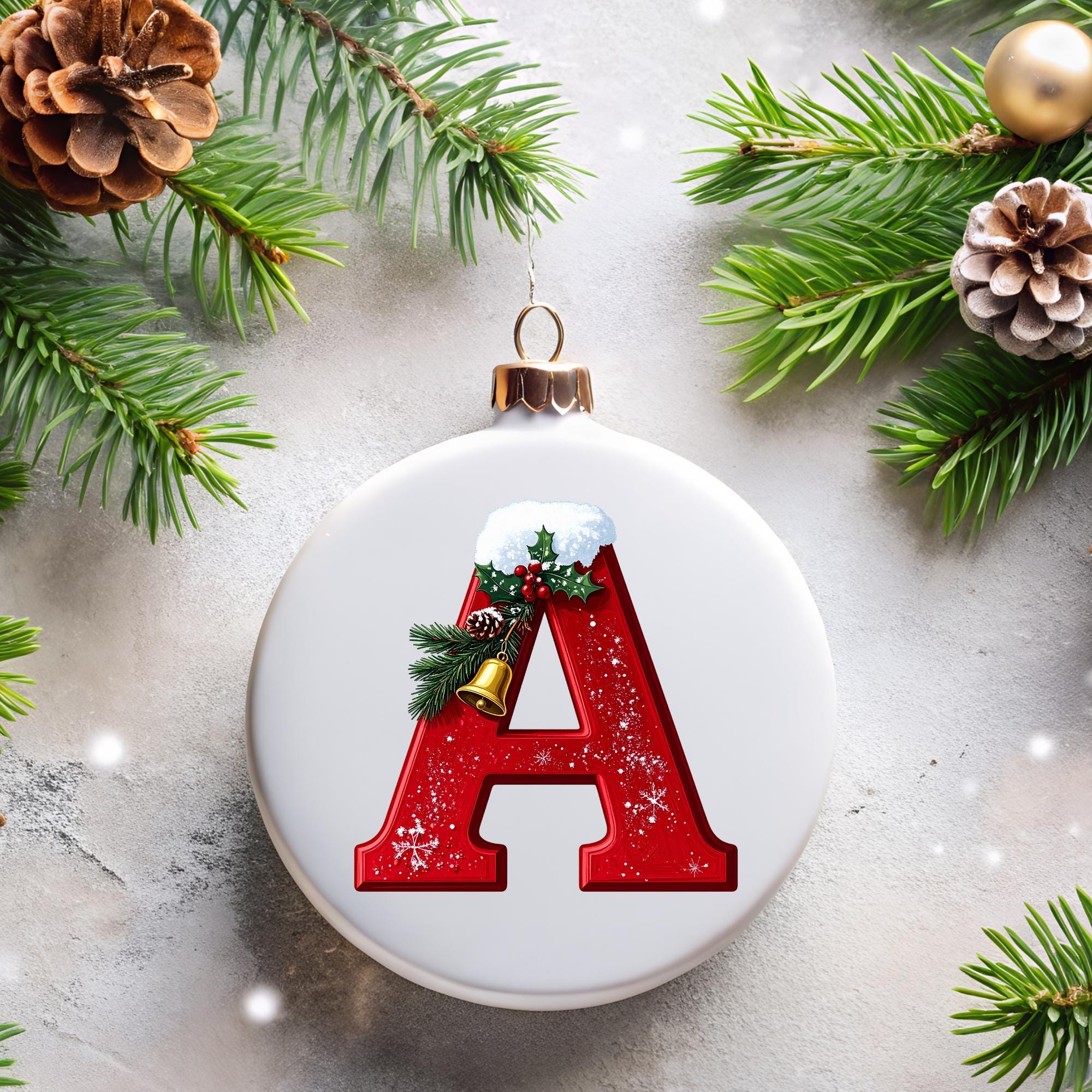 Snowy Christmas Alphabet PNG Bundle: Red Holiday Letters (digital ...