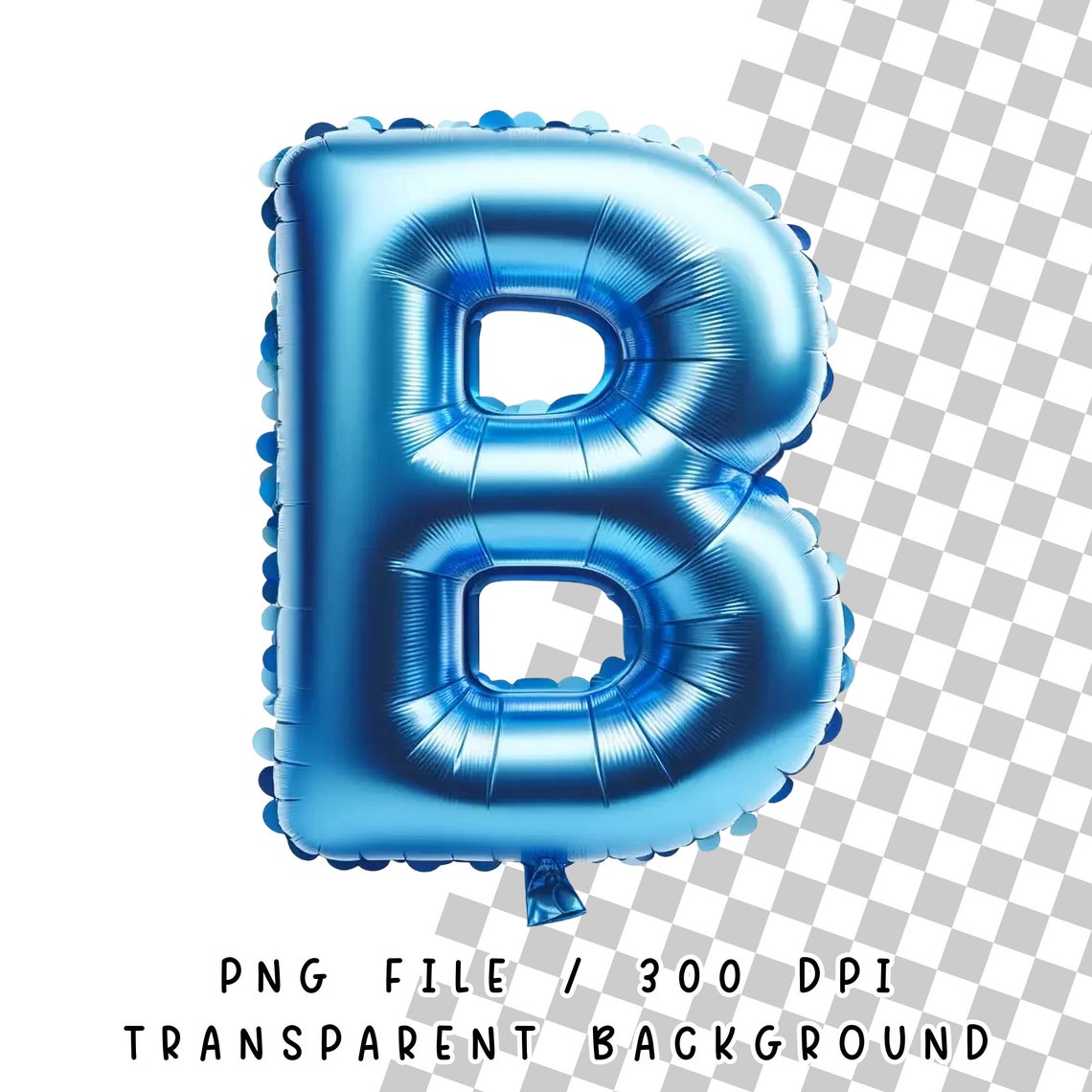 Sapphire Blue Foil Balloons Alphabet Clip Art - Blue Balloons Letters ...