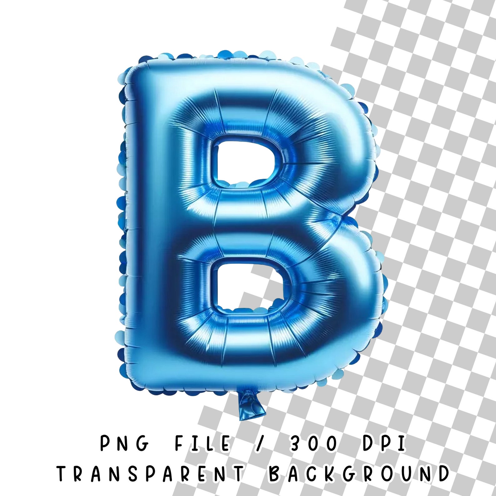 Sapphire Blue Foil Balloons Alphabet Clip Art - Blue Balloons Letters ...