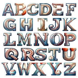 Baseball Alphabet PNG: Doodle Letters Clipart (digital Download) - Etsy