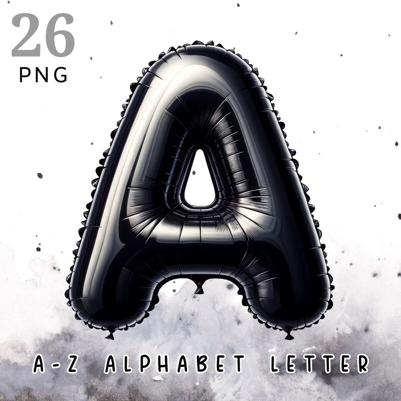 Black Letter Balloons - Etsy