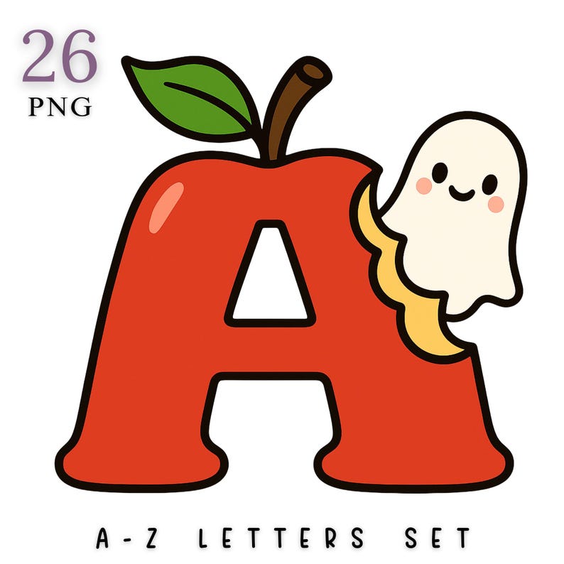 Spooky Halloween Alphabet Clipart Set: ABC Letters PNG (digital ...