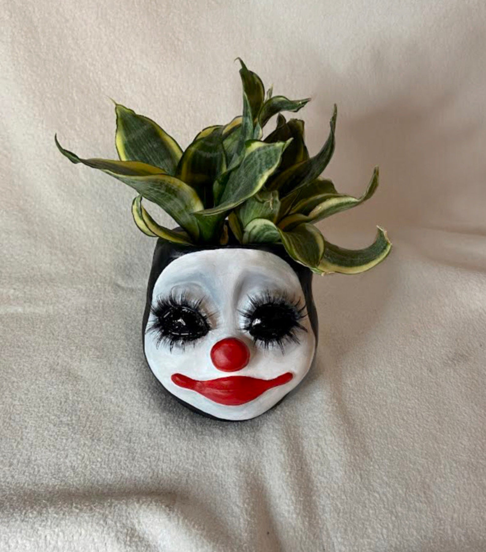 Cute Creepy Doll Face Clown Succulent Planter Vase for Indoor Garden ...