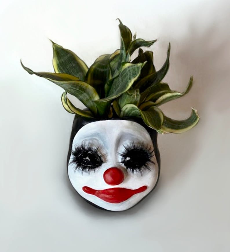 Cute Creepy Doll Face Clown Succulent Planter Vase for Indoor Garden ...