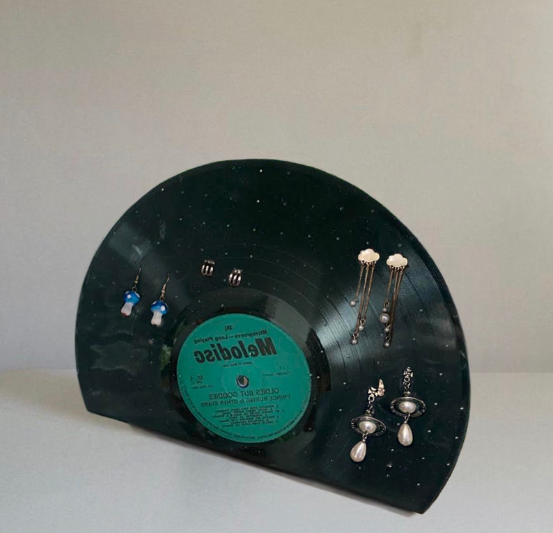 Earring Jewellery Holder Display Stand Vinyl Record Upcycled ...