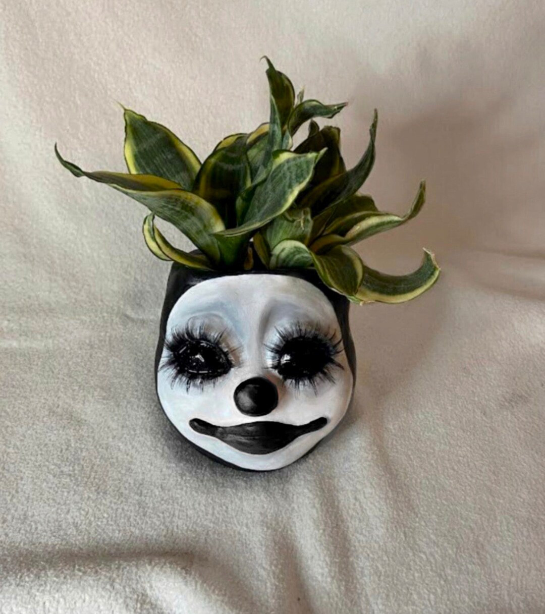 Cute Creepy Doll Face Clown Succulent Planter Vase for Indoor Garden ...
