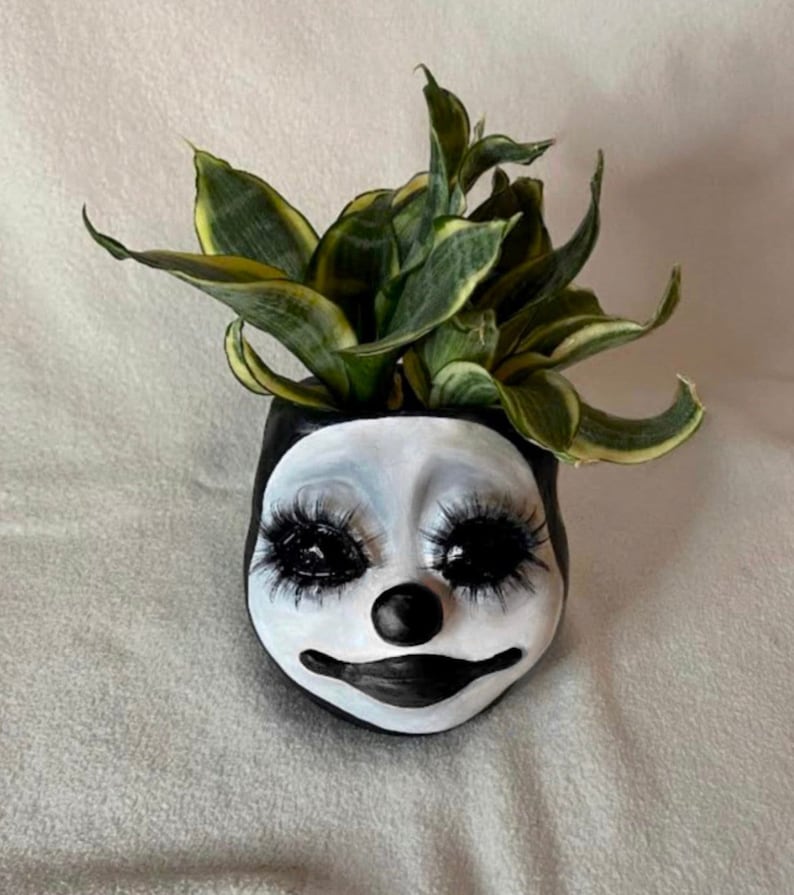 Cute Creepy Doll Face Clown Succulent Planter Vase for Indoor Garden ...