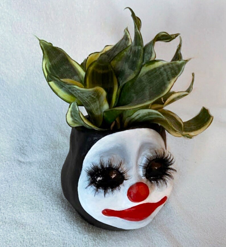Cute Creepy Doll Face Clown Succulent Planter Vase for Indoor Garden ...