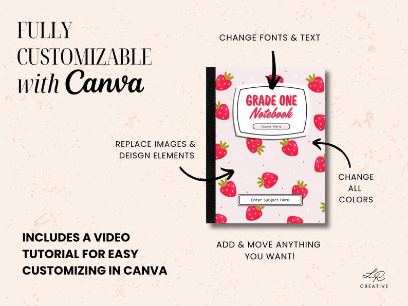 Composition Notebook Cover Templates, Fully Customizable Canva ...