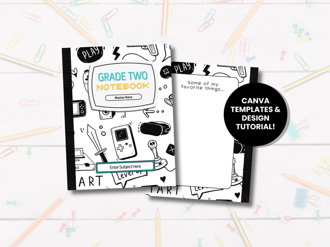 Composition Notebook Cover Template | Editable Canva Template | Back to School | Boys Homeschool ...