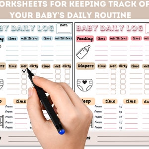 Baby Daily Log, Baby Care Log, Newborn Log, Nanny Log, Tracker Newborns ...