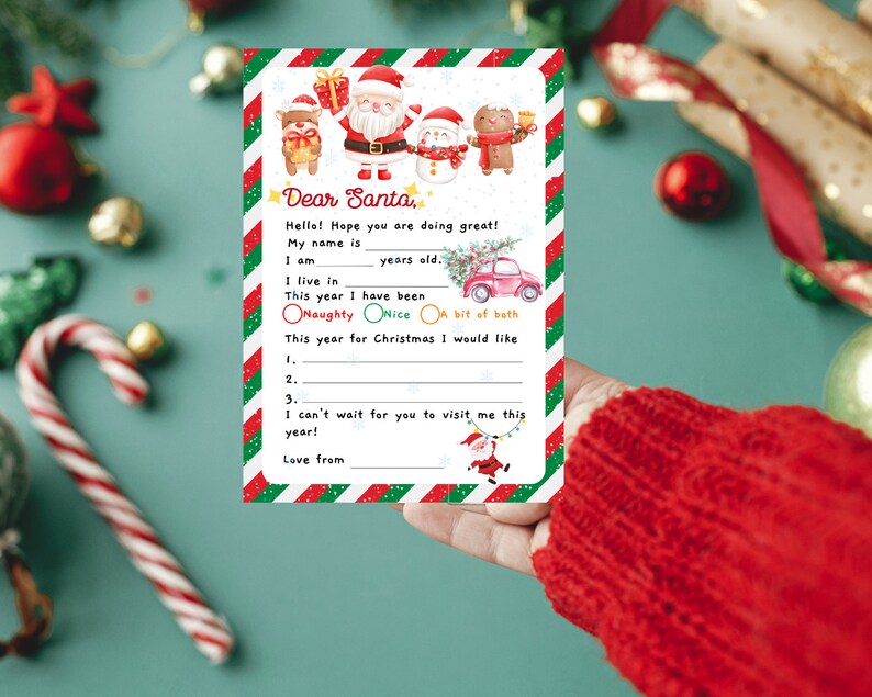 Kids Letter to Santa Claus, Letter to Santa, Letter Christmas ...