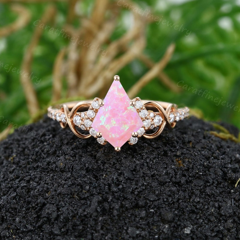 Pink Fire Opal Ring - Etsy