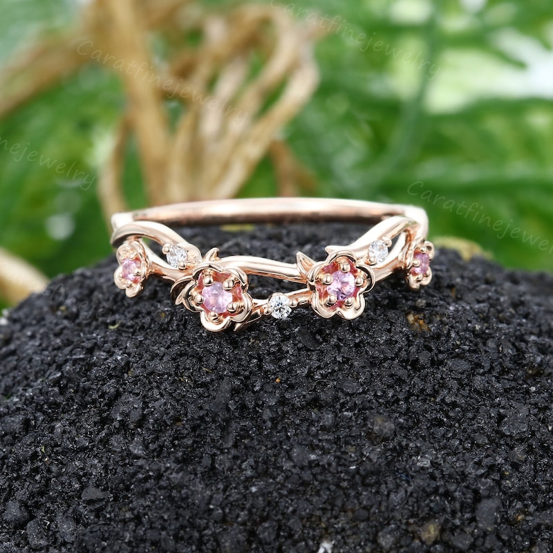 Pink Sapphire Stacking Ring - Etsy