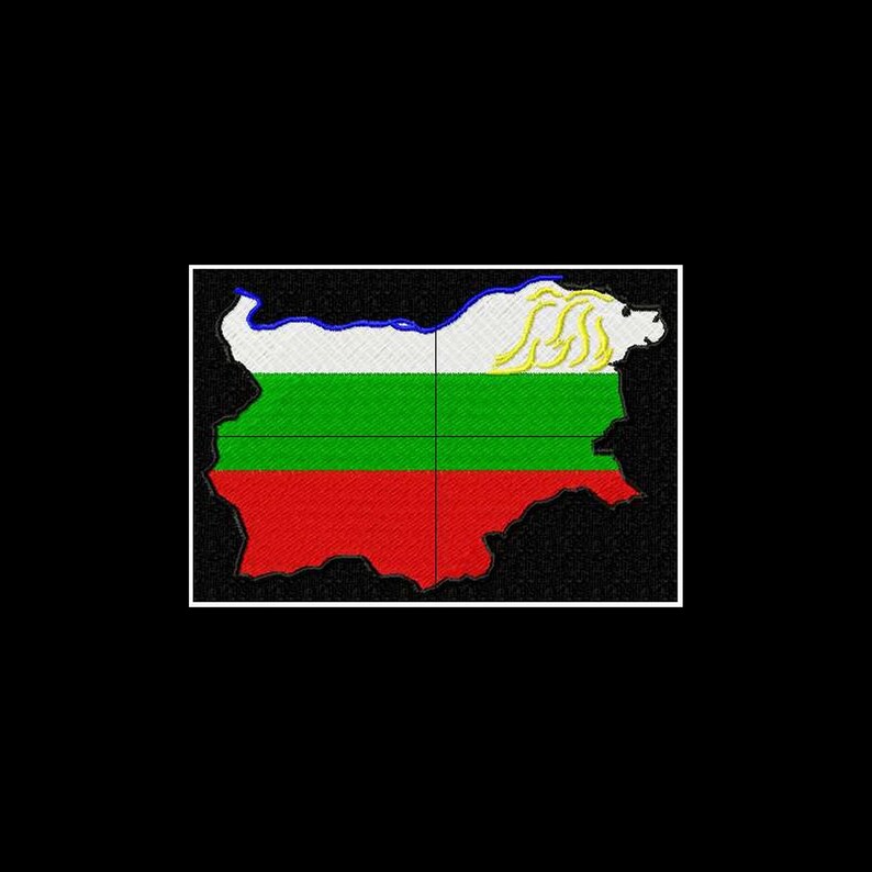 BG16 - Machine Embroidery - Map of Bulgaria as a Lion - Etsy