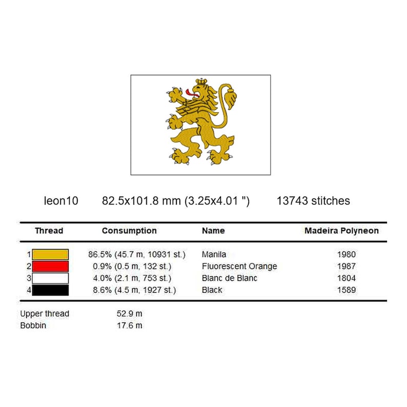 BG14 - Lion, Bulgarian Symbol, Embroidery - Etsy