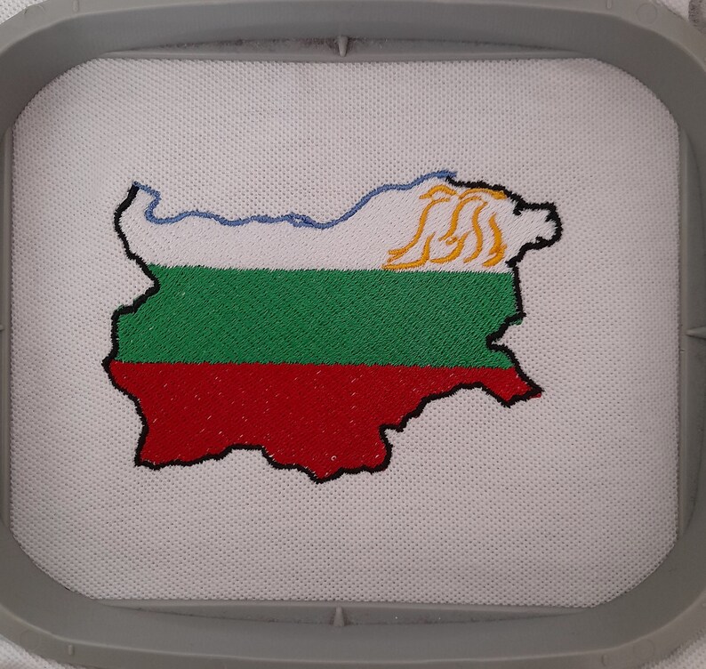 BG16 - Machine Embroidery - Map of Bulgaria as a Lion - Etsy