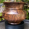 Claro Walnut Bowl – Large Closed Form With Flared Rim & Curly Figured ...