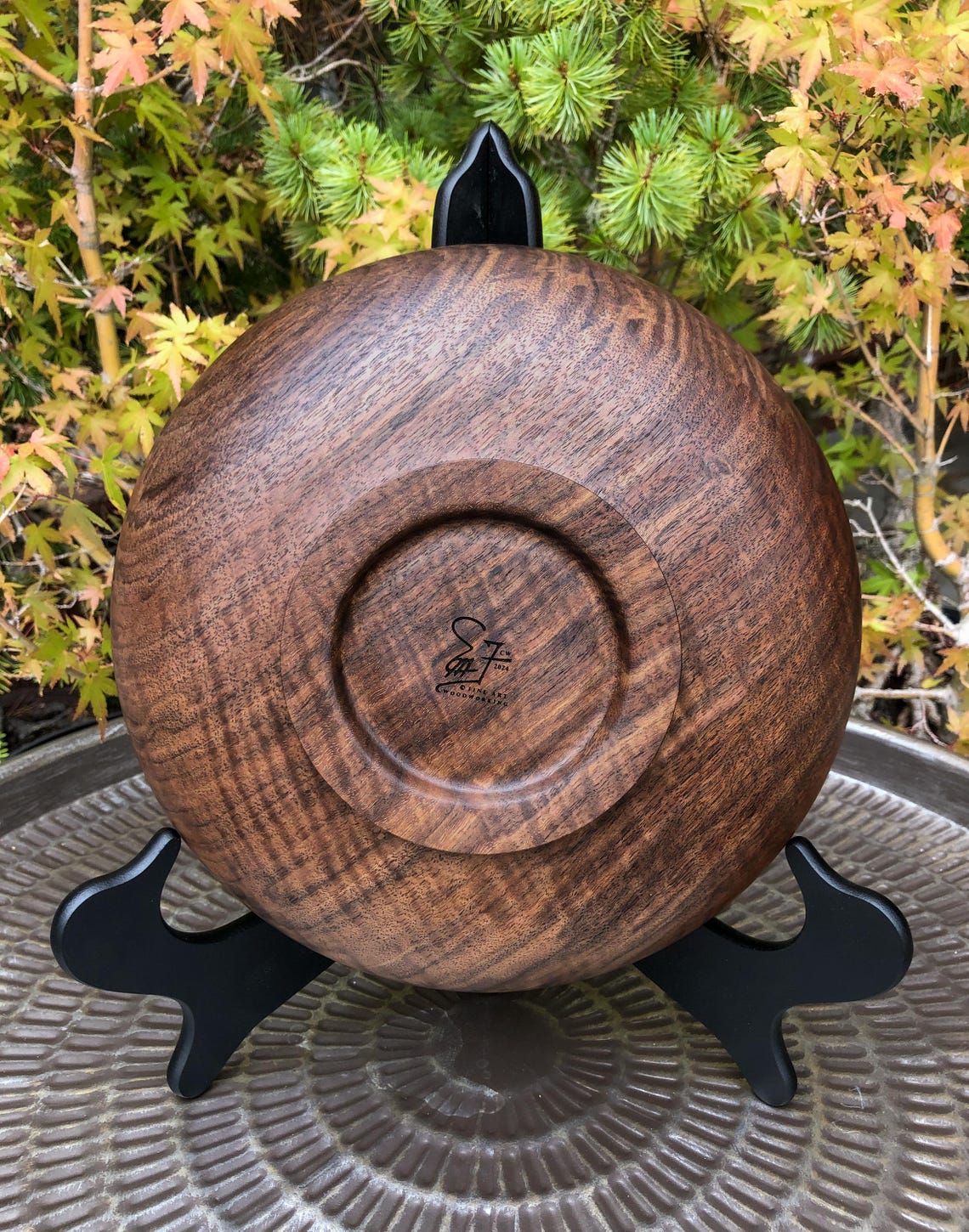 Handmade Fiddleback Claro Walnut Footed Bowl CW0259 - Etsy