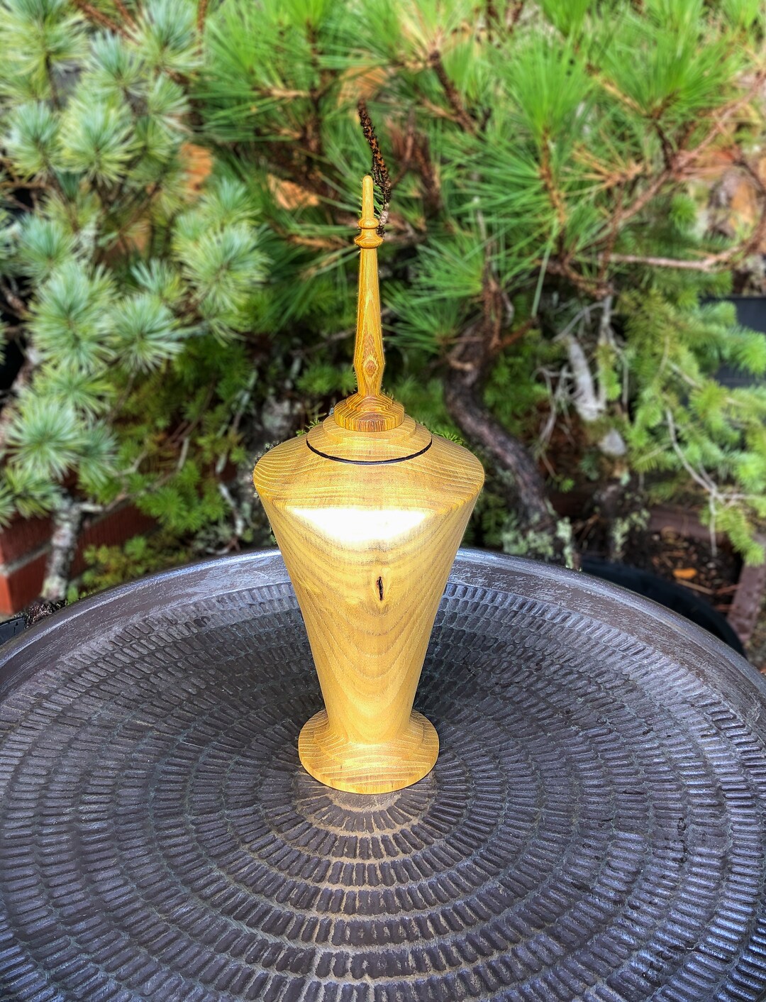 Black Locust Hollow Form Urn With Finial Lid BL0454 - Etsy