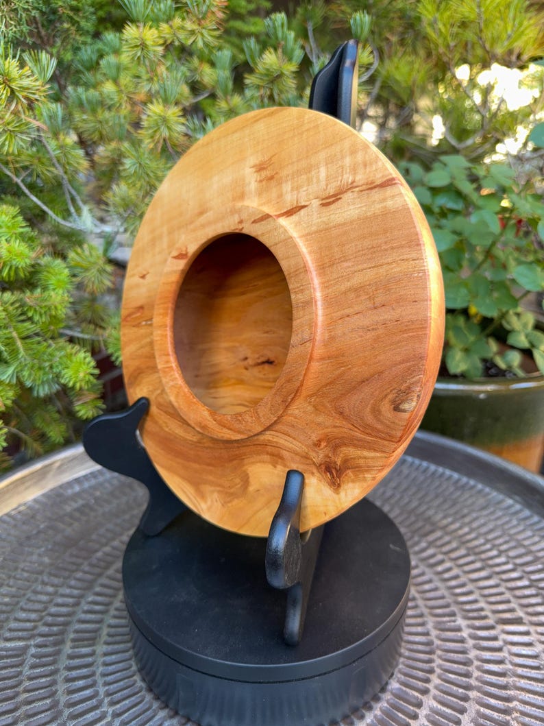 Handcrafted Apple Wood Bowl – Low‑profile Closed Form With Collared Rim ...