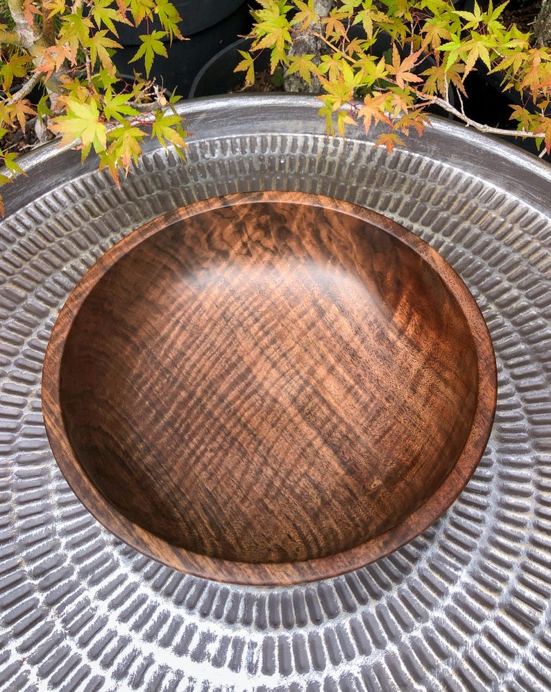Handmade Fiddleback Claro Walnut Footed Bowl CW0259 - Etsy