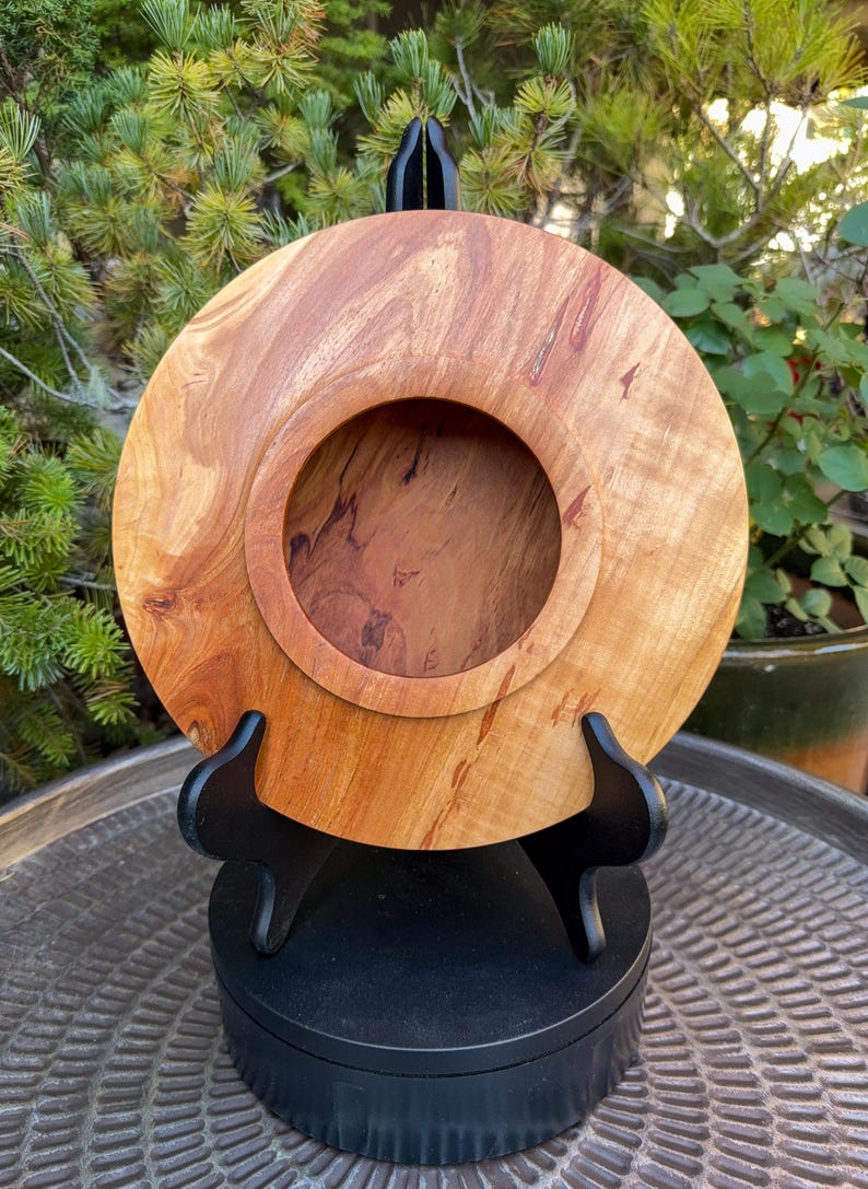 Handcrafted Apple Wood Bowl – Low‑profile Closed Form With Collared Rim ...