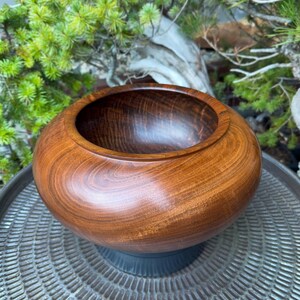Claro Walnut Bowl – Large Closed Form With Flared Rim & Curly Figured ...
