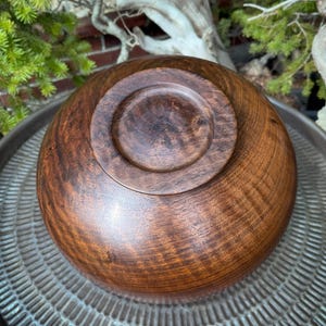 Claro Walnut Bowl – Large Closed Form With Flared Rim & Curly Figured ...