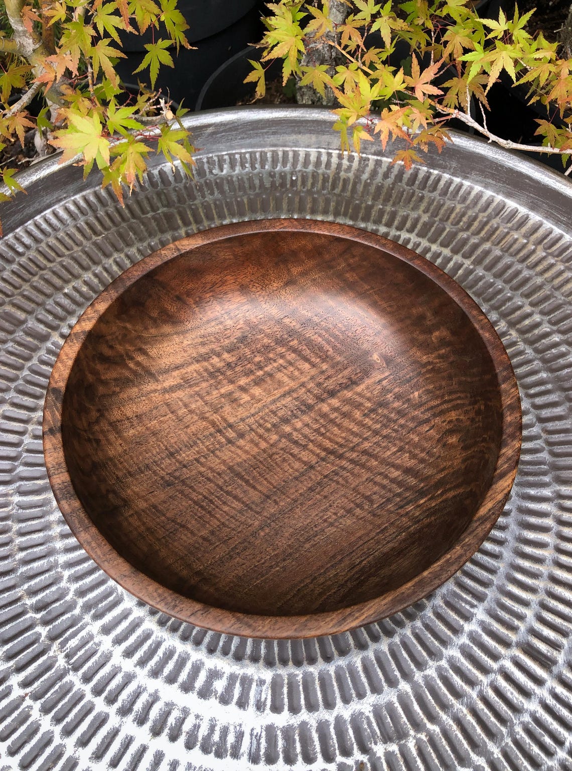 Handmade Fiddleback Claro Walnut Footed Bowl CW0259 - Etsy