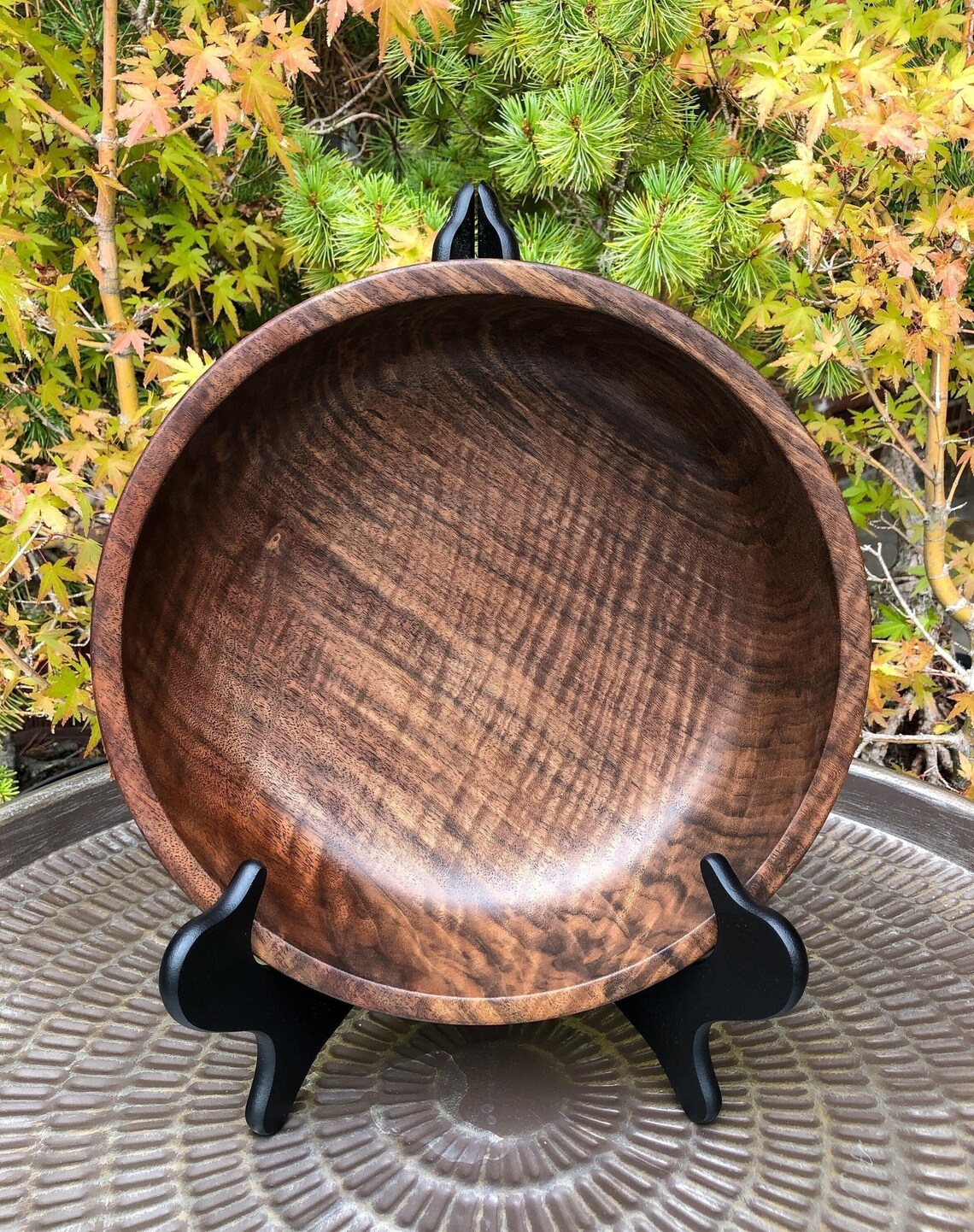 Handmade Fiddleback Claro Walnut Footed Bowl CW0259 - Etsy