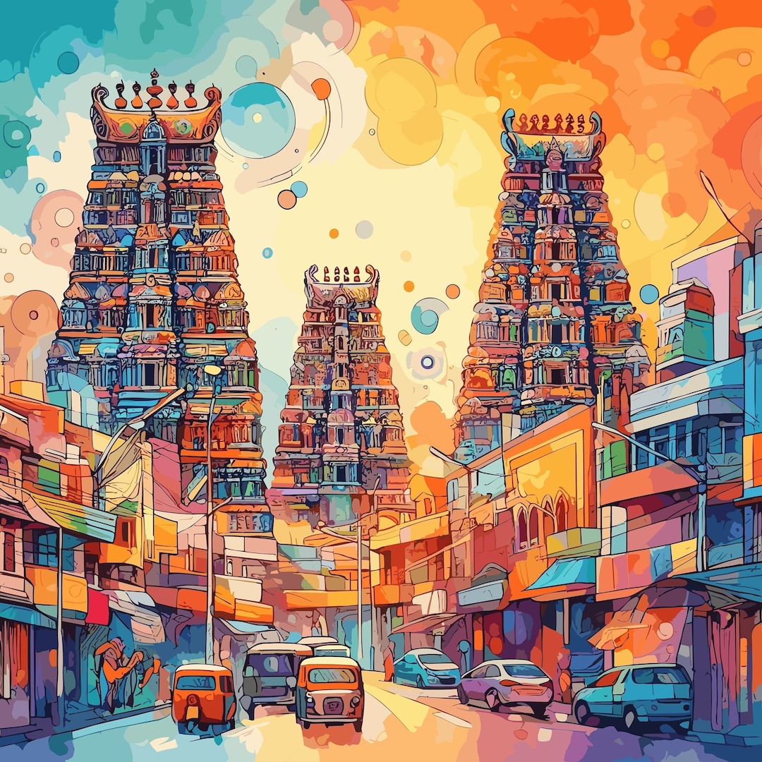 Chennai Wall Art, Abstract Home Decor, Chennai City, Tamilnadu Poster ...