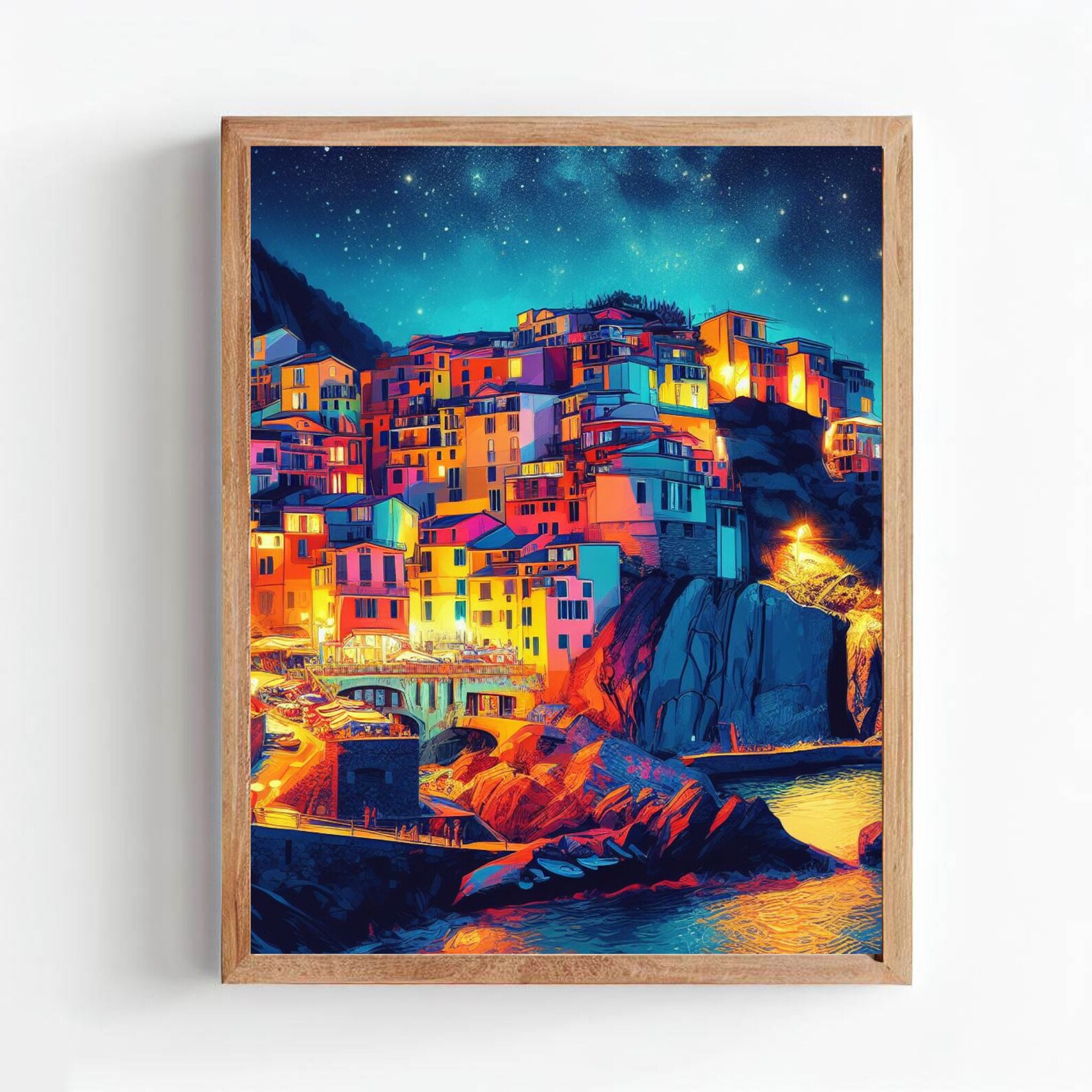 Manarola Wall Art, Coastal Print, Italy Abstract Art - Etsy