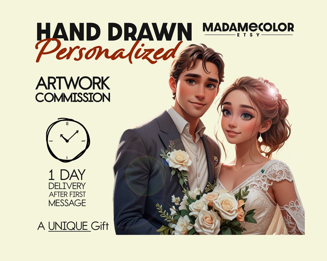 Custom Cartoon Style Portrait Hand-drawn Family, Couple & Pet ...