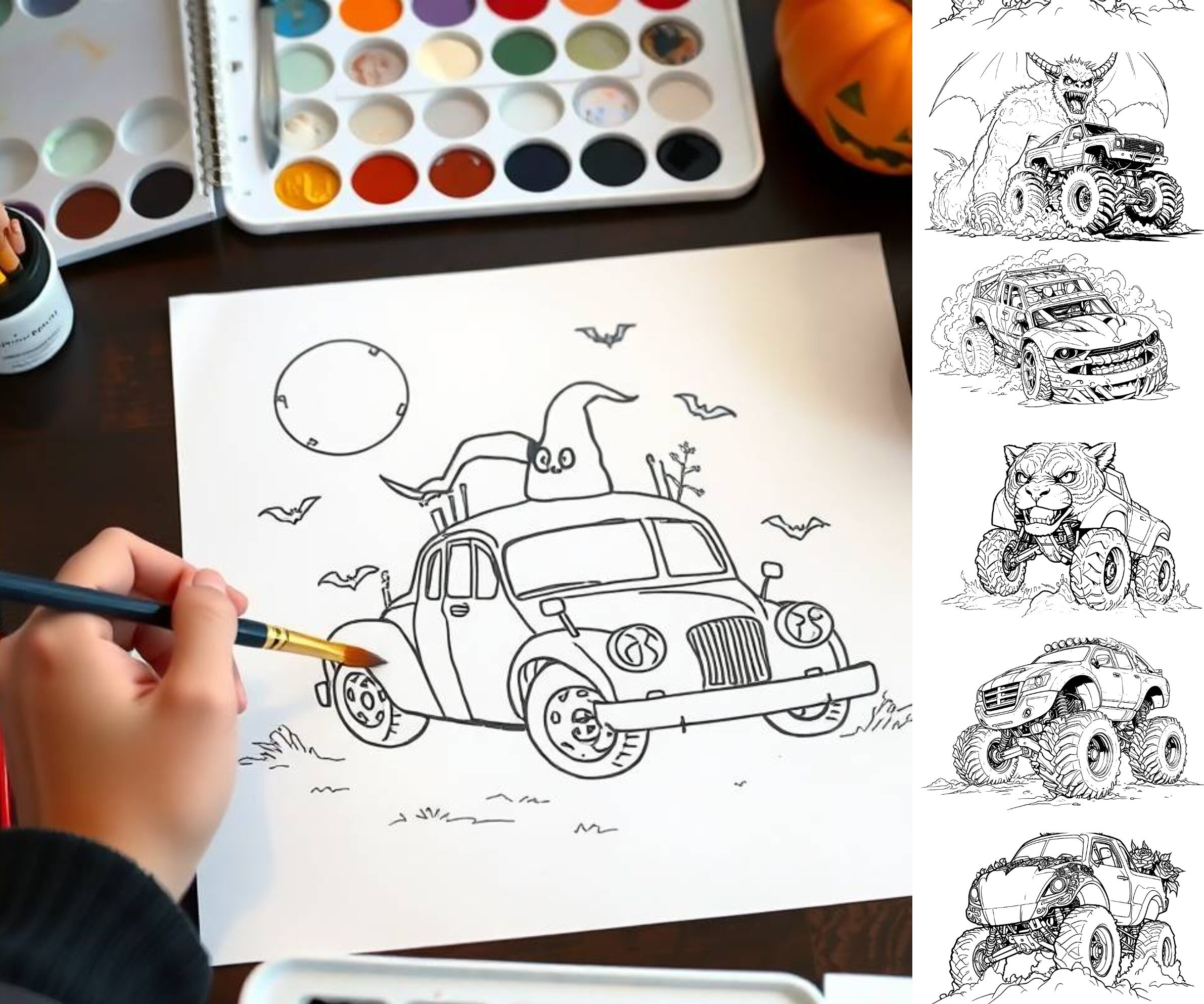 Monster Cars Coloring Book - Etsy