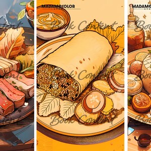 Korean Food Coloring Book Compilation of Handmade Illustrations 50 ...