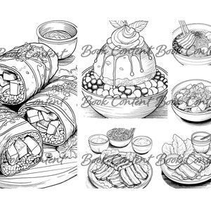 Korean Food Coloring Book Compilation of Handmade Illustrations 50 ...