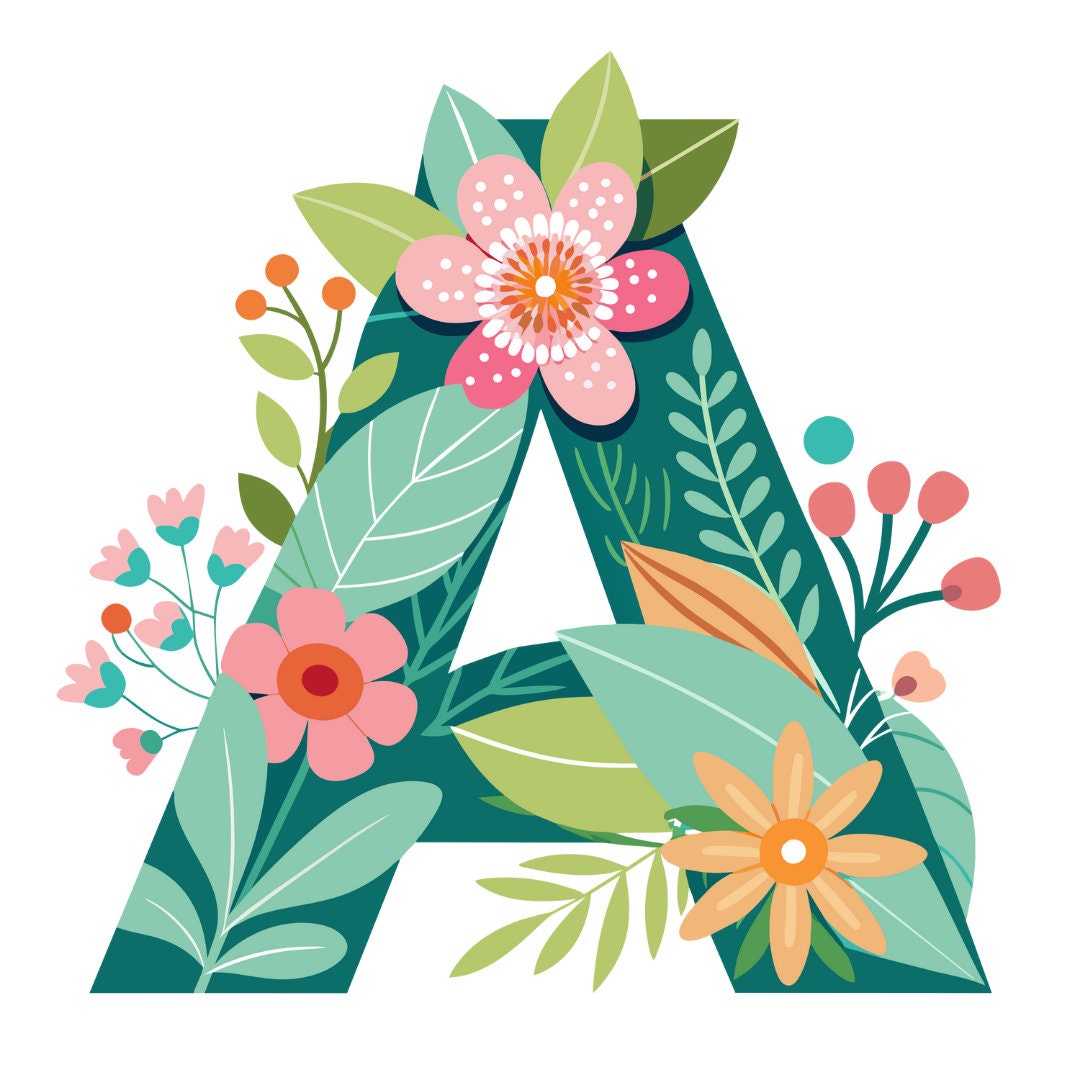 Floral Letter A Letter A PNG Monogram Floral Letter A Floral Png Letter ...