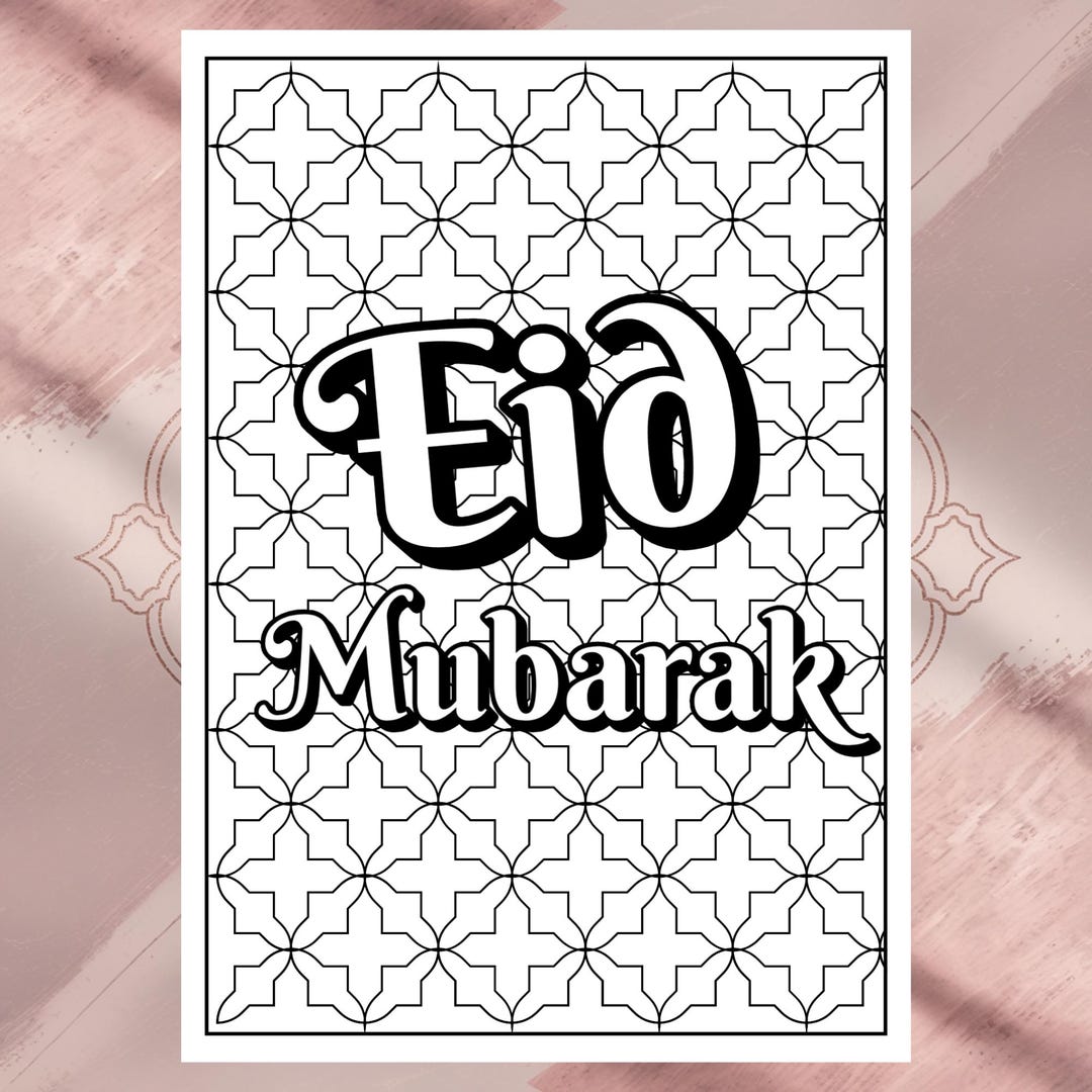 Eid Mubarak Coloring Page - Islamic Printable Eid Activity for Kids ...