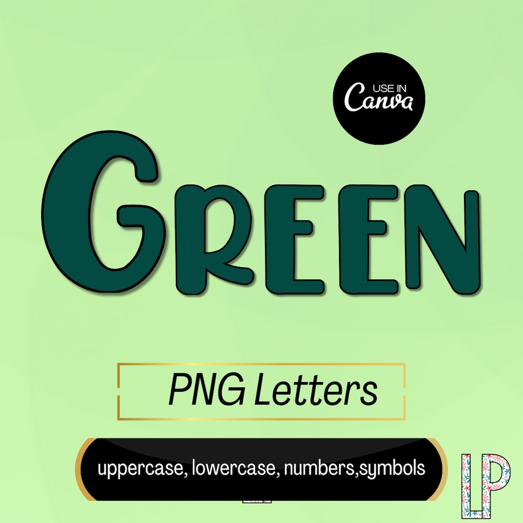 Green Alphabet Doodle Letters PNG for Canva Creative Green Doodle ...