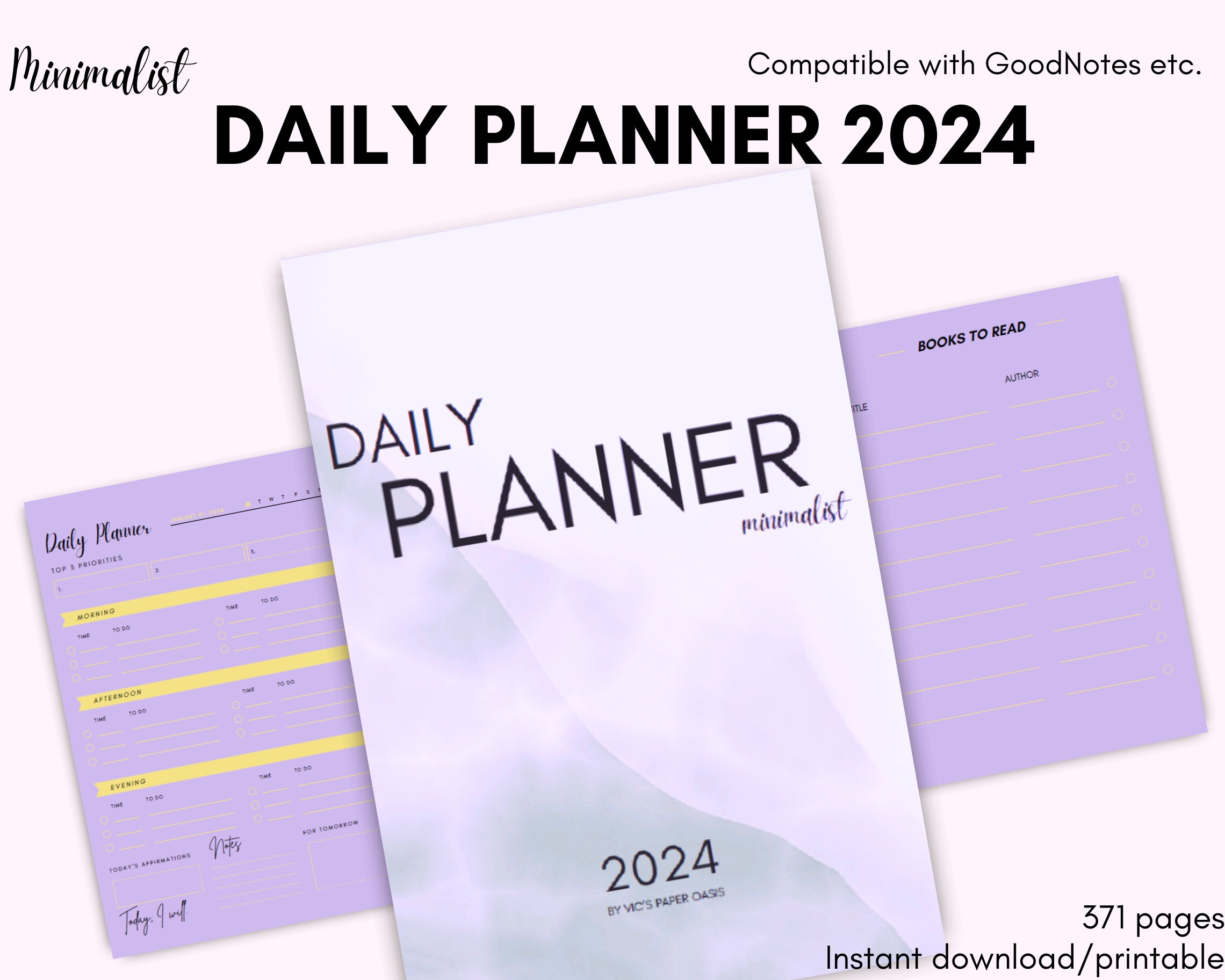 Planner 2024, Weekly Planner 2024, Goodnotes, Ipad, Affirmation Cards ...