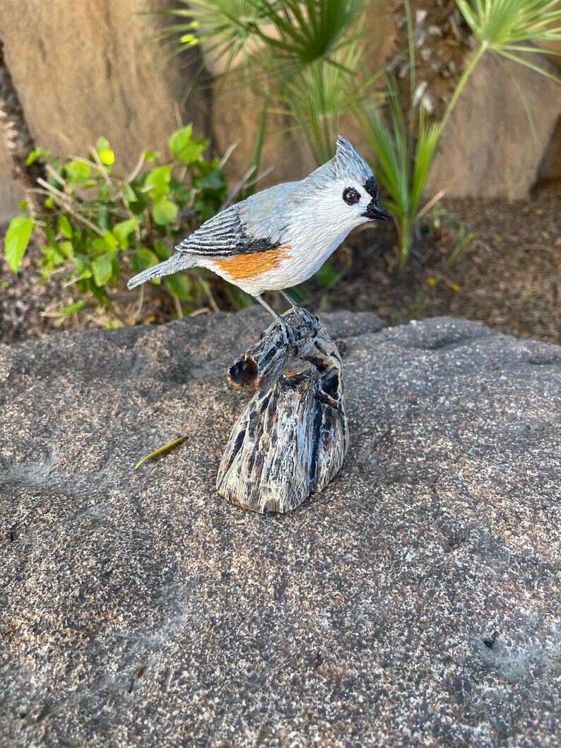 Hand Carved Titmouse Life Size - Etsy