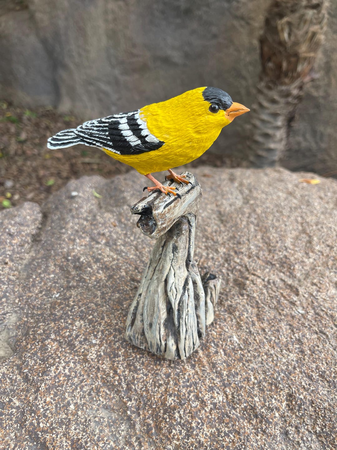 Hand Carved Wooden American Goldfinch Life Size - Etsy