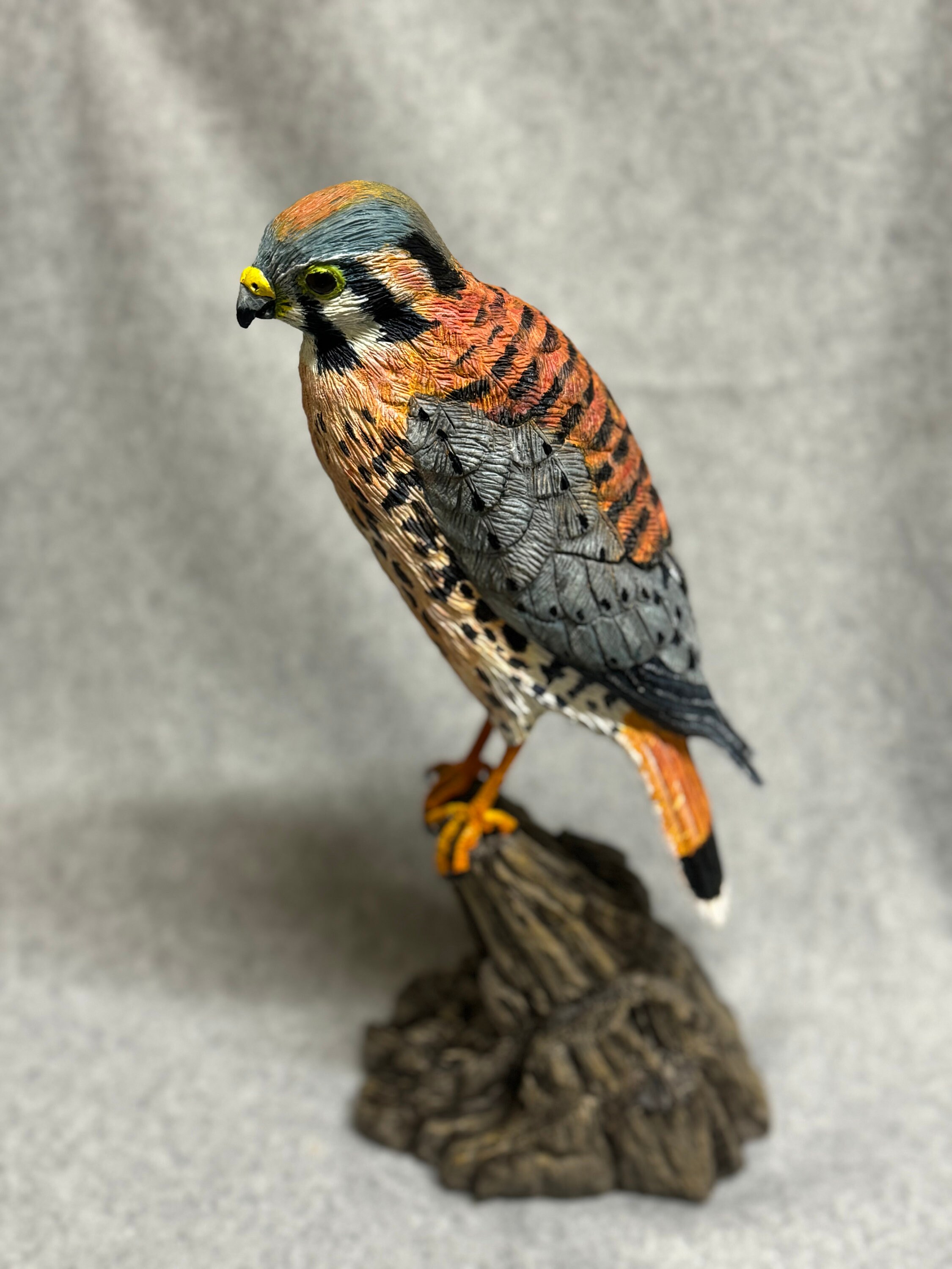 Hand Carved Wooden American Kestrel Hawk/life Size/ Sparrow Hawk ...