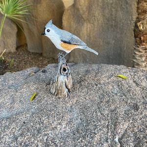 Hand Carved Titmouse Life Size - Etsy