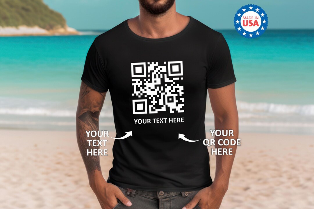 Customized Social Media QR Code Shirt, Custom Text and URL Graphic ...