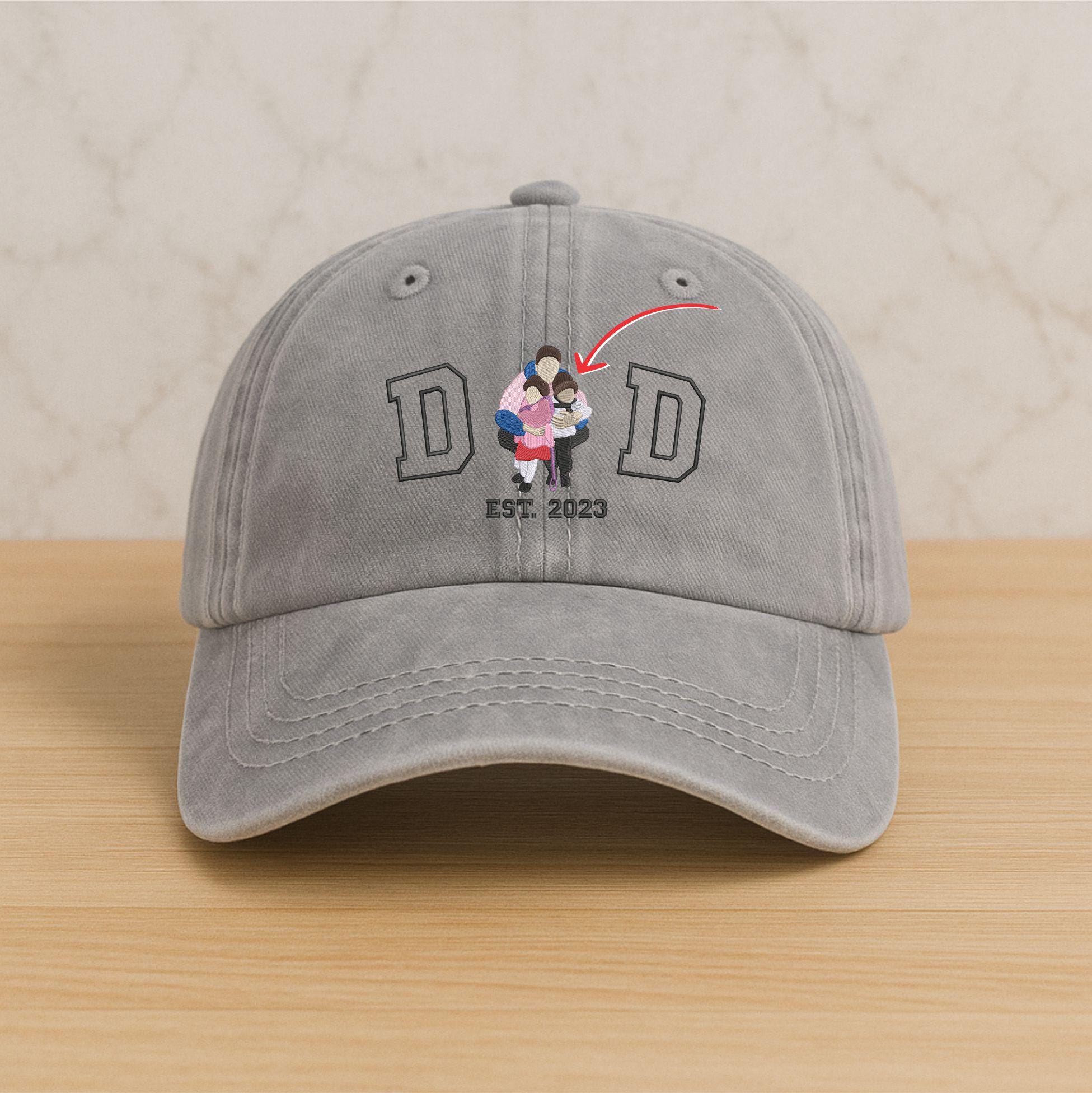 Embroidered Dad Hat With Photo, Custom Portrait Baseball Cap ...