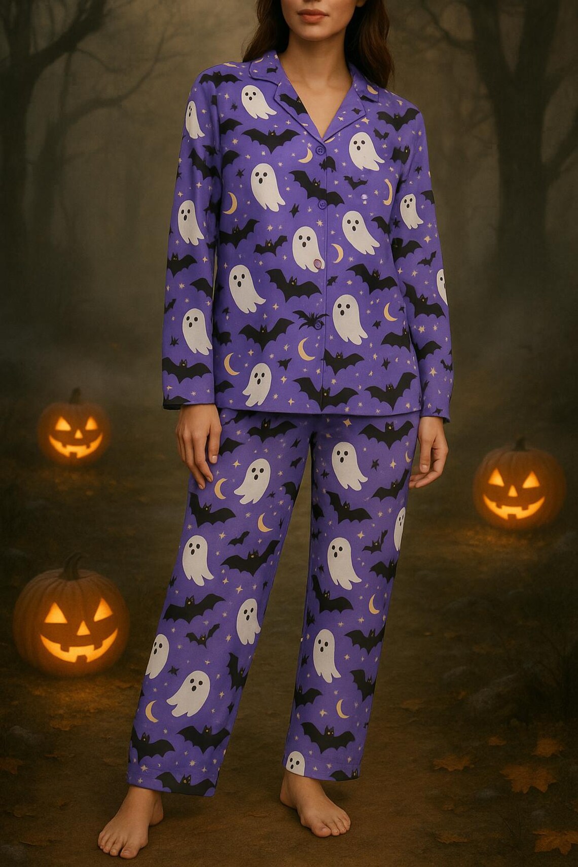 Custom Halloween Pajamas for Family, Matching Jack O’ Lantern & Ghost ...